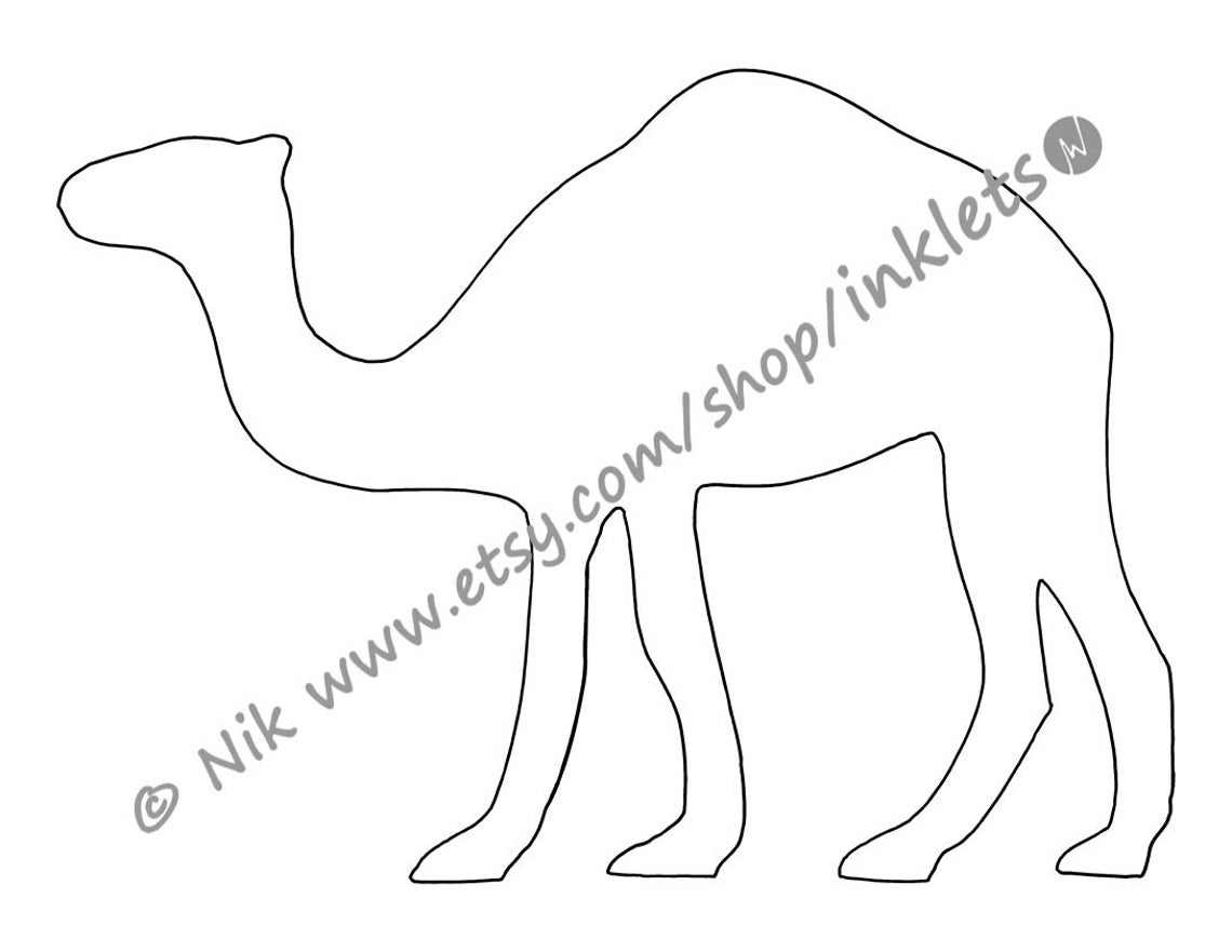 Camel Coloring Pack 4 Designs with Template Camel Digi | Etsy