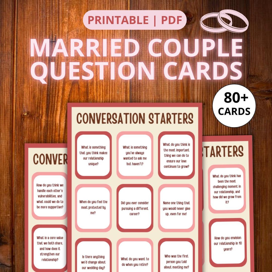 Couple Question Cards for Conversation Starter Cards, Romantic Activity ...