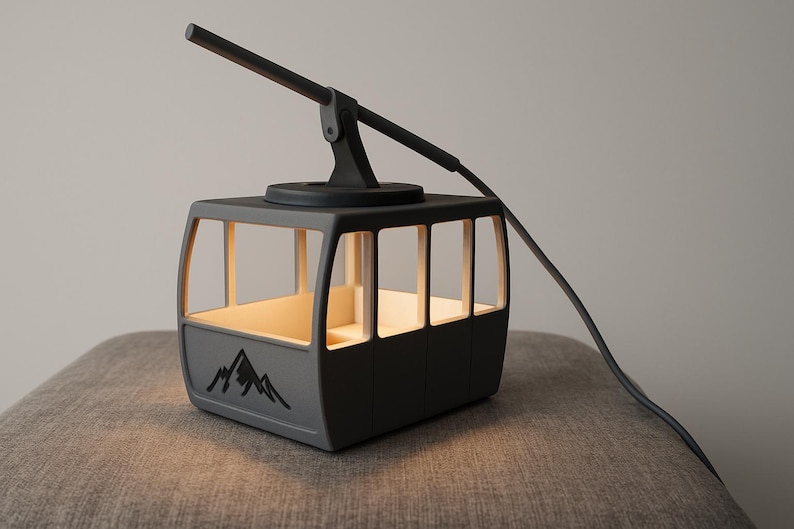 Ski Gondola Table Lamp | Alpine Mountain Home Decor - Etsy