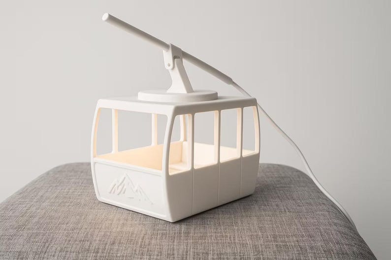 Ski Gondola Table Lamp | Rustic Cabin Decor, Alpine Gift - Etsy