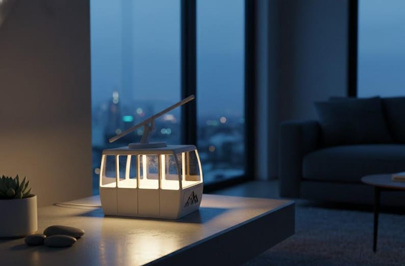Ski Gondola Table Lamp | Alpine Mountain Home Decor - Etsy