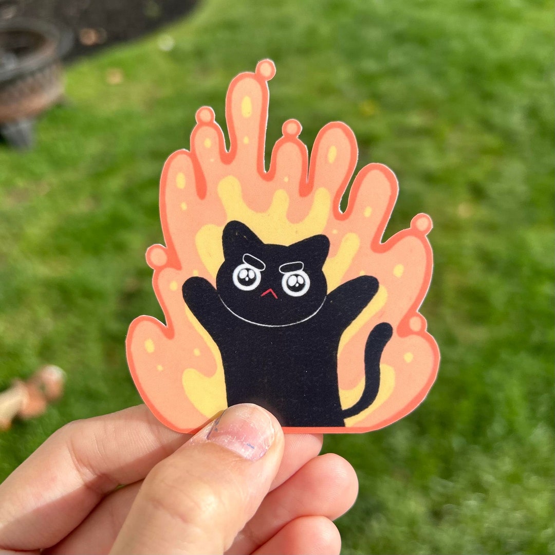 Angry Kitty Sticker - Etsy