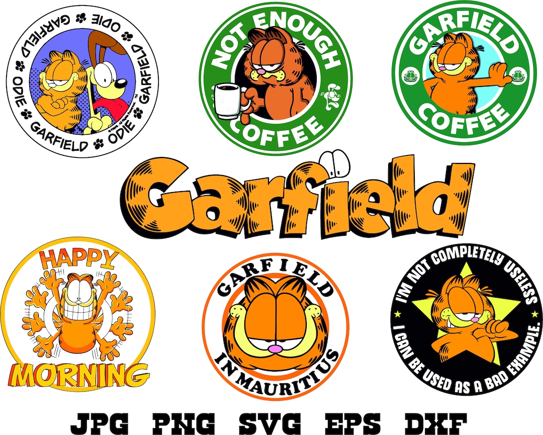 Garfield Svg-png-pdf-eps Bundle , Odie Png, Jon Png, Garfield Svg Cut ...