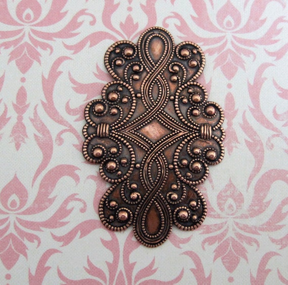 Copper Medallion Finding 2571C | Etsy
