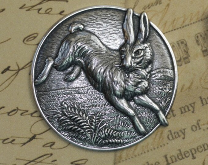 Silver Rabbit Medallion 1423 - Etsy
