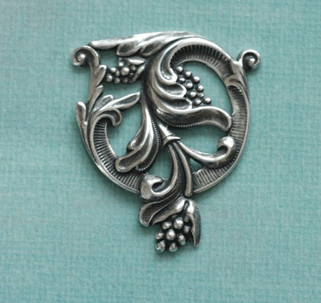 Ornate Silver Repousse Finding 2561 - Etsy