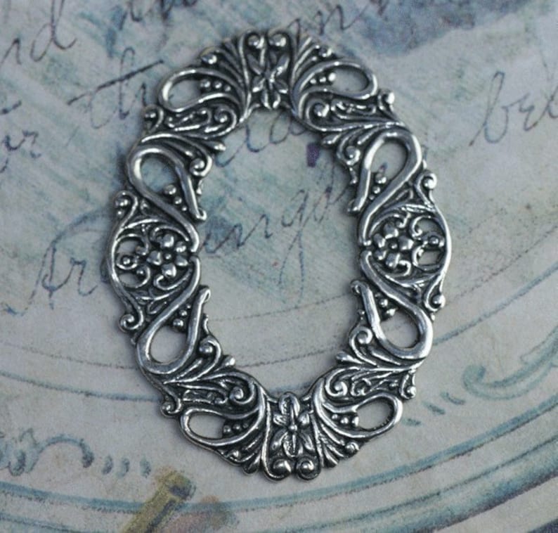 Silver Oval Filigree Frame 1274 | Etsy