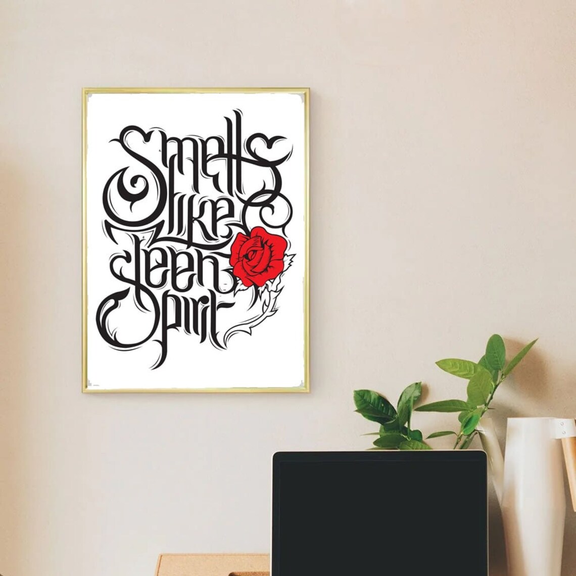 Nirvana Smells Like Teen Spirit and Band Wall Art, High Quality Gloss ...