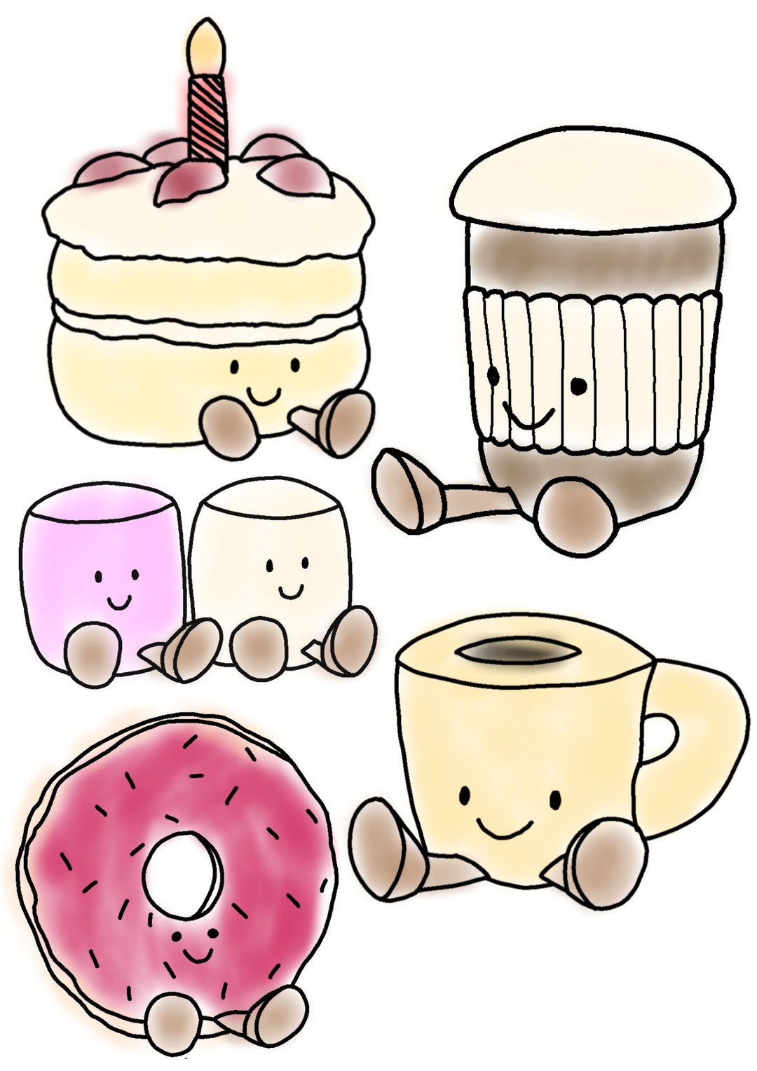 Jellycat UNOFFICIAL Colouring Page Coffee and Cake - Etsy