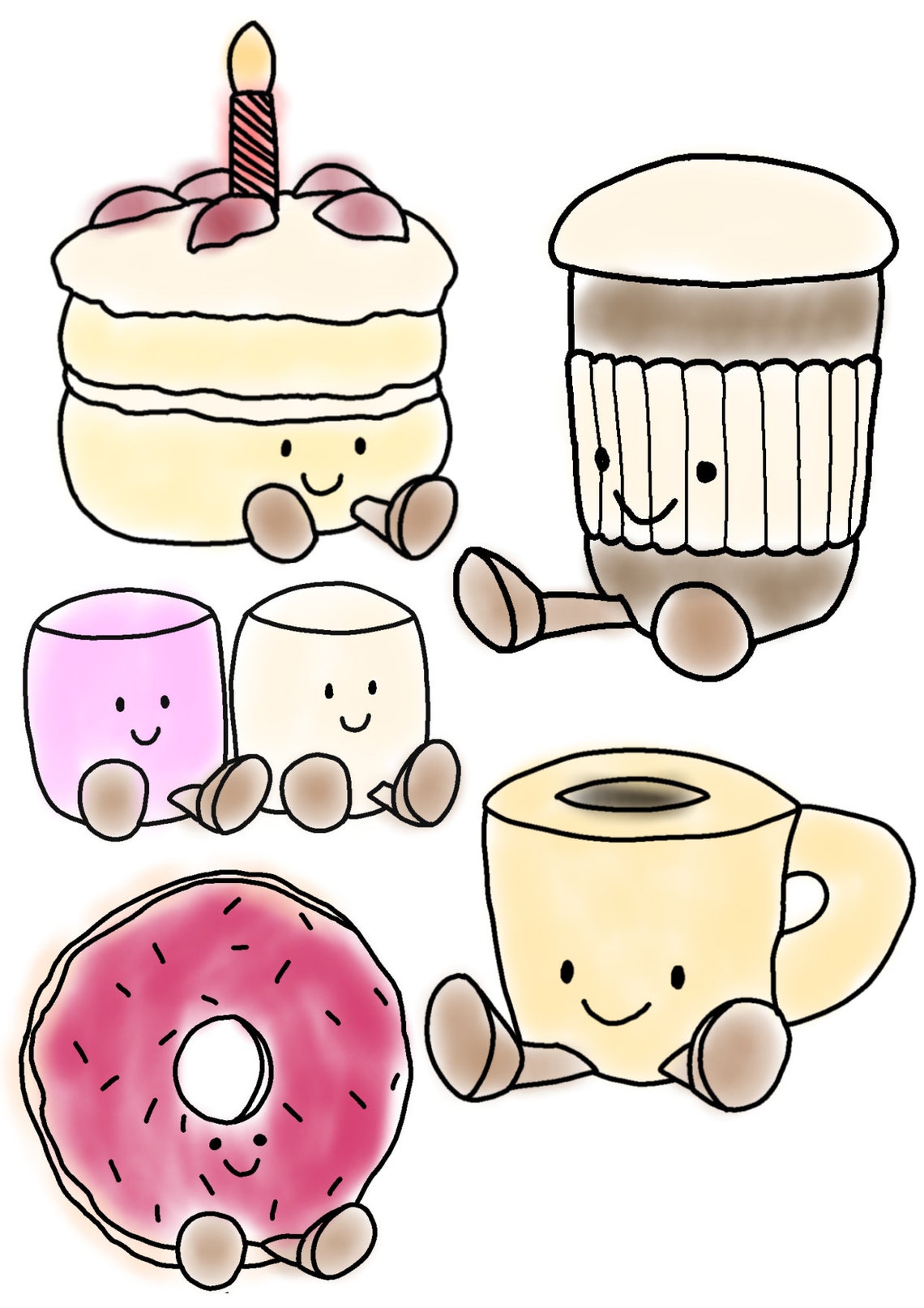 Jellycat UNOFFICIAL Colouring Page Coffee and Cake - Etsy