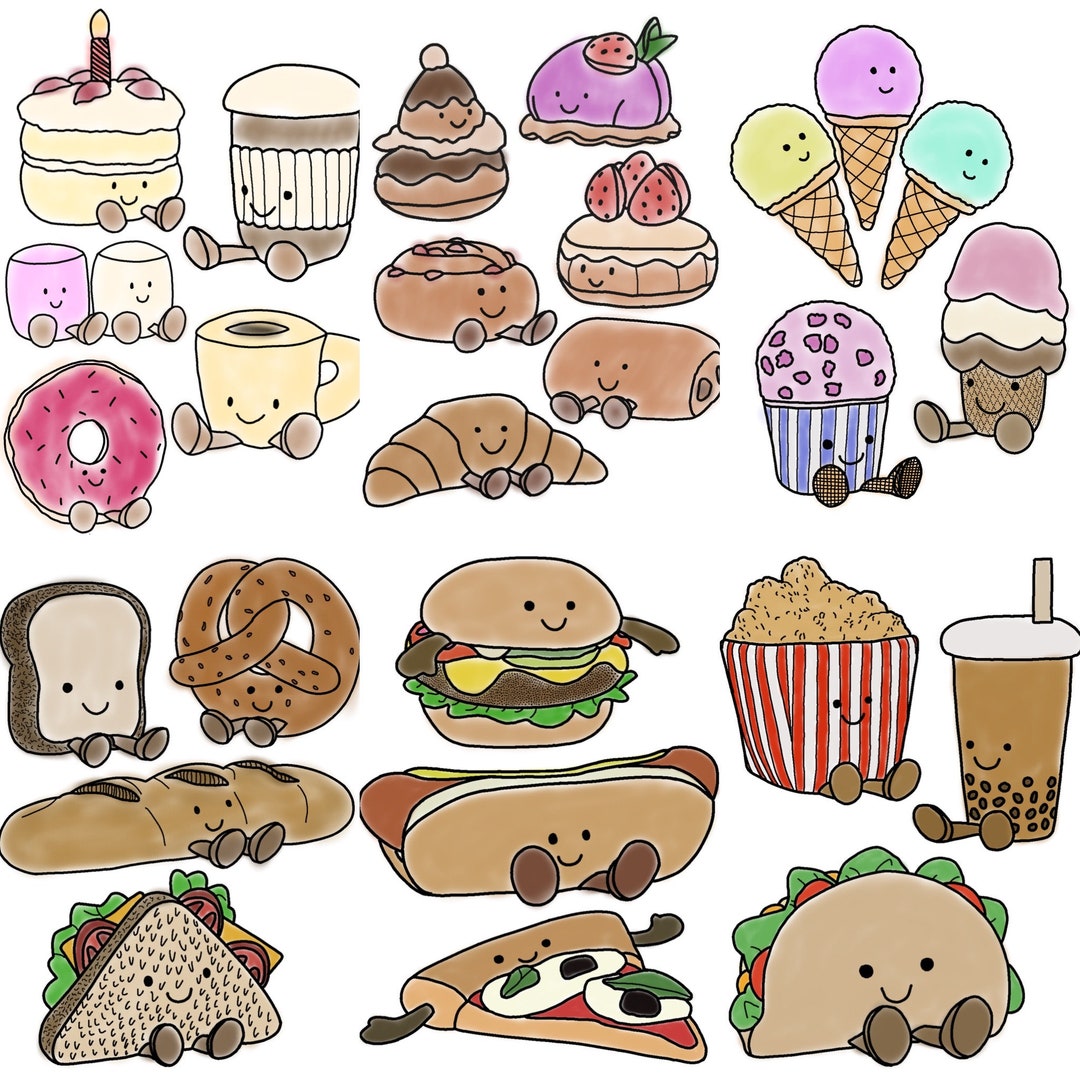 Jellycat UNOFFICIAL Colouring Pack Food and Drink - Etsy Canada