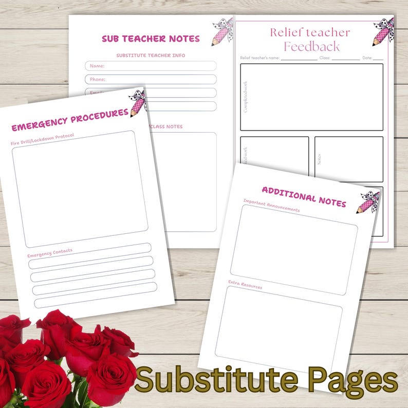 2025 Printable Teacher Planner and Substitute Teacher Guide, 42 Pages ...