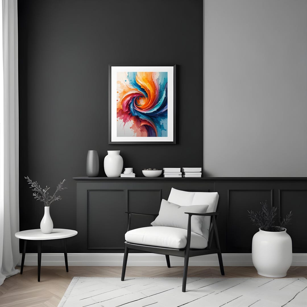 Vibrant Abstract Wall Art PNG - Colorful Digital Art Print for Home ...