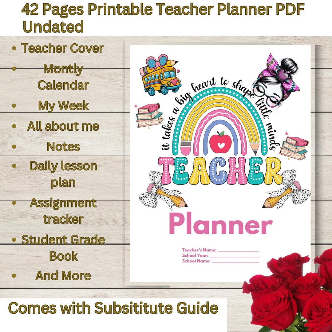 2025 Printable Teacher Planner and Substitute Teacher Guide, 42 Pages ...