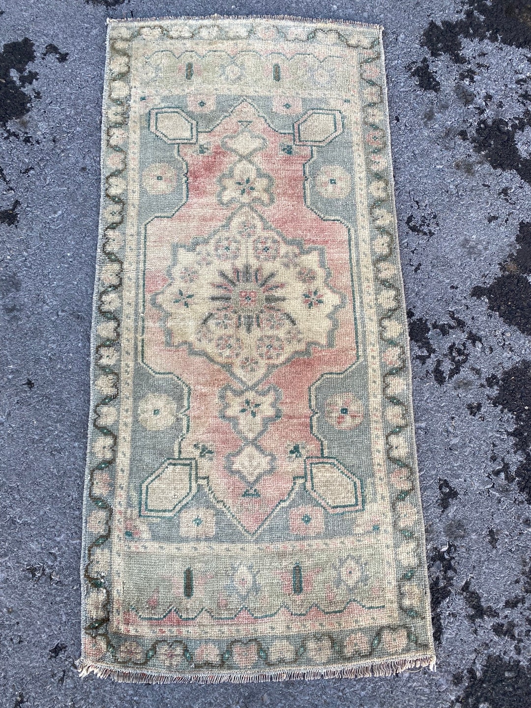 2x4 Small Rug, Wool Natural Turkish Rug, Decoration Rug, Pastel Faded ...