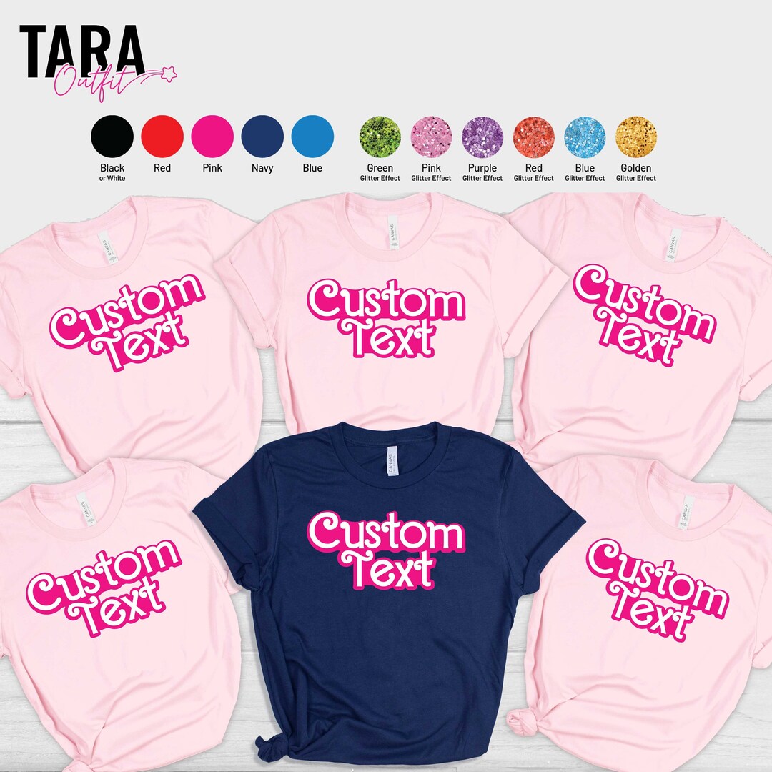 Custom Shirt in 9 Fonts and Colors and Glitters Effect, Custom T-shirt ...