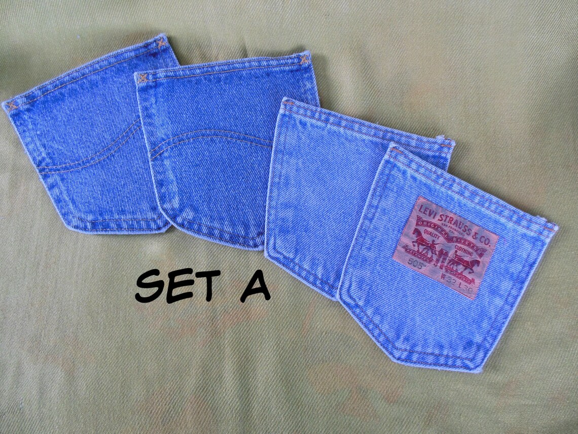 Jeans Pockets Coasters/mug Rugs | Etsy