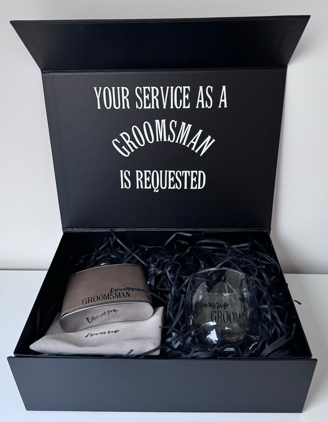 Groomsman, Best Man, Officiant Proposal Gift Box, Empty Personalised ...
