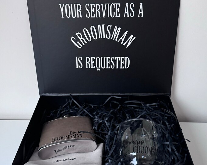 Groomsman, Best Man, Officiant Proposal Gift Box, Empty Personalised ...
