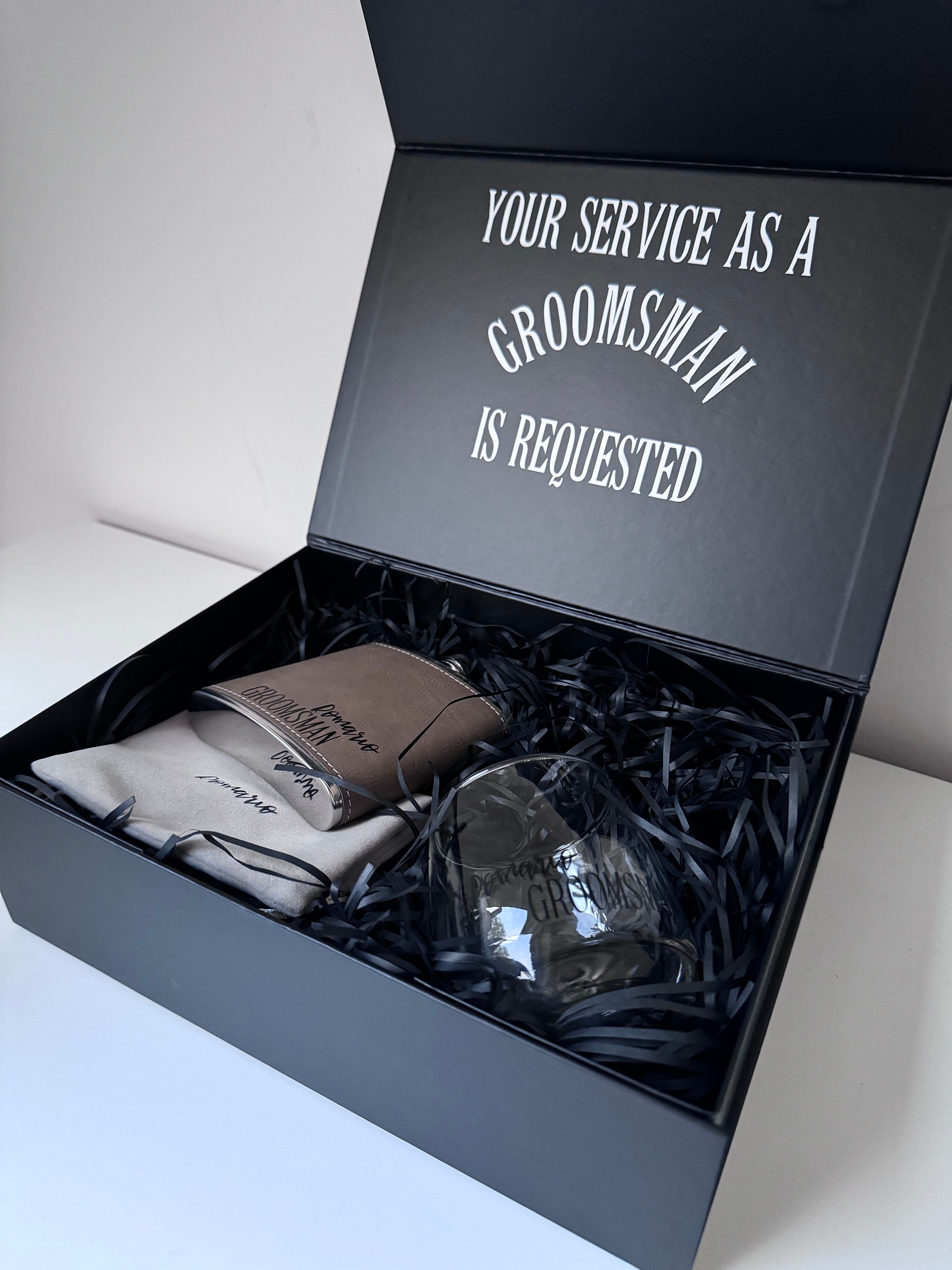 Groomsman, Best Man, Officiant Proposal Gift Box, Empty Personalised ...