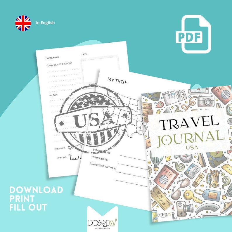 20+ Page Kids Travel Planner Printable BUNDLE, USA Trip Planner ...