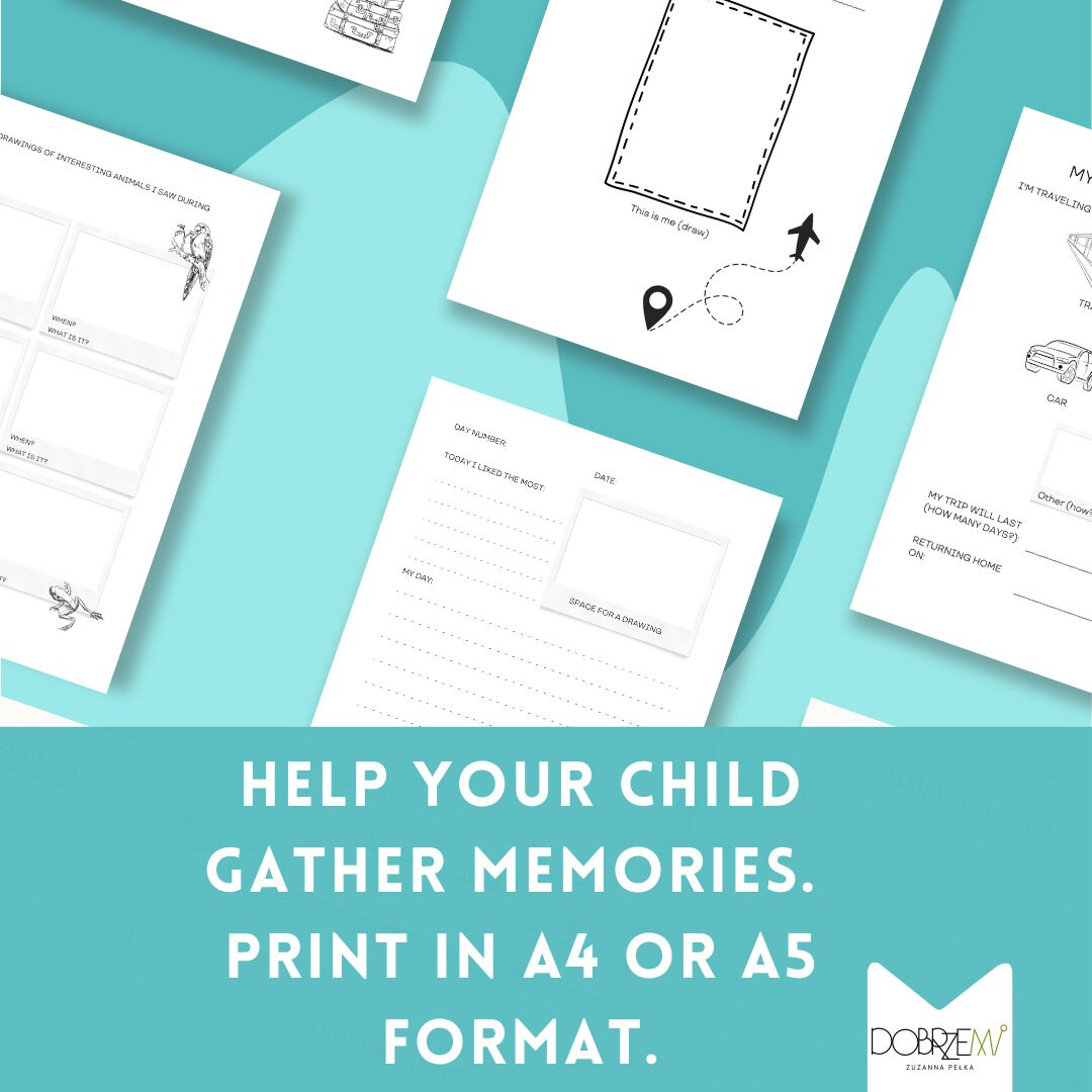 20 Page Kids Travel Planner Printable BUNDLE, USA Trip Planner ...