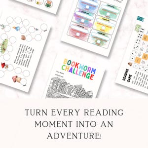 Bookworm Challenge Printable, Kids Reading Tracker & Journal, Badge ...
