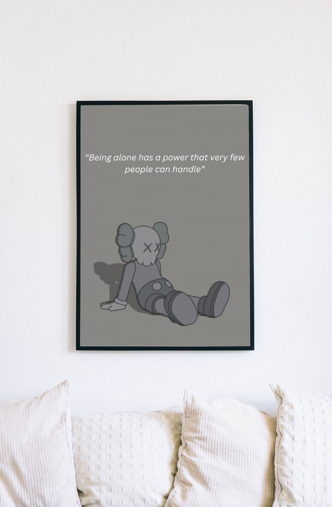 Kaws-inspired lonely Wall Art With Heartfelt Quote - Etsy