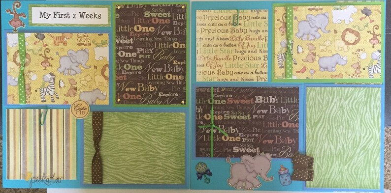 Set of 30 12x12 Premade Scrapbook Pages Baby Boy's 1st 12 Months Made ...