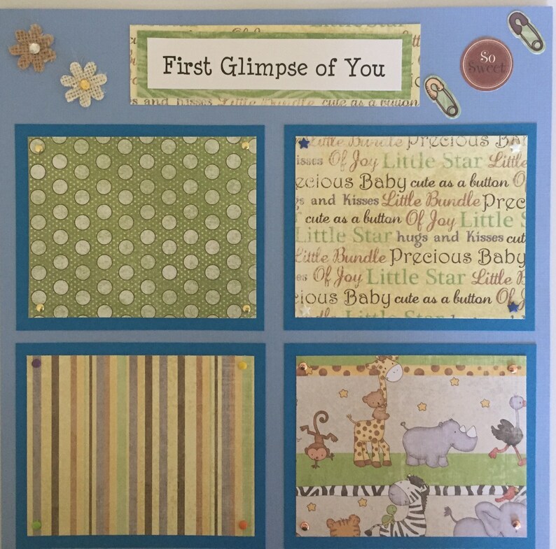 Set of 30 12x12 Premade Scrapbook Pages Baby Boy's 1st 12 Months Made ...