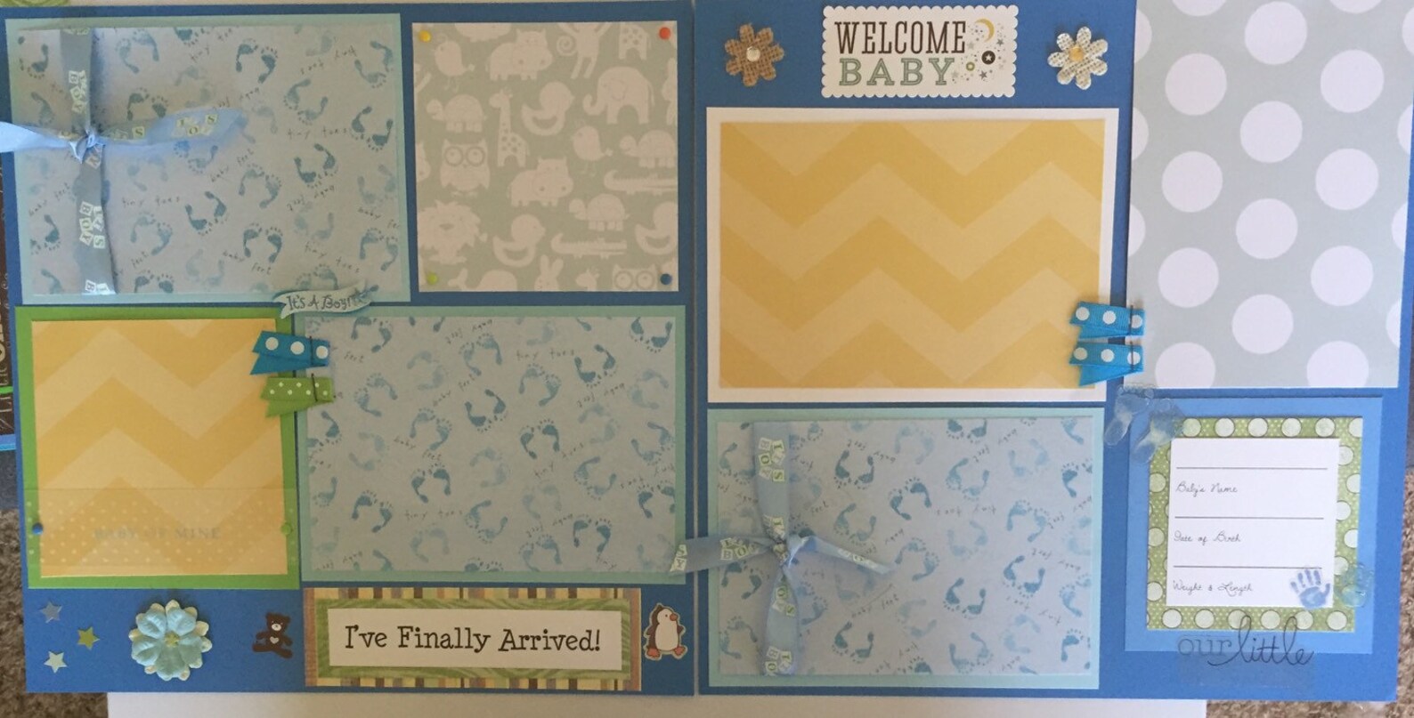 Set of 30 12x12 Premade Scrapbook Pages Baby Boy's 1st 12 Months Made ...