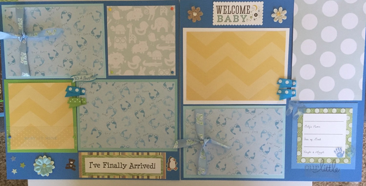 Set of 30 12x12 Premade Scrapbook Pages Baby Boy's 1st 12 - Etsy