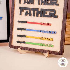 Custom Wooden I Am Their Father Sign, Personalized Wall Art for Dad ...