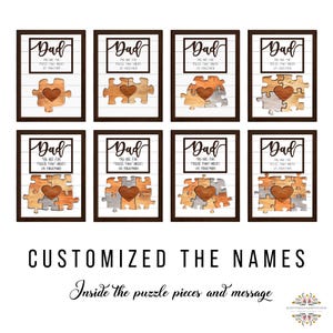 Father's Day Puzzle Wooden Sign, Custom Engraved Personalized Puzzle ...