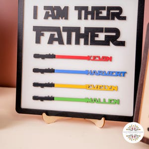 Custom Wooden I Am Their Father Sign, Personalized Wall Art for Dad ...