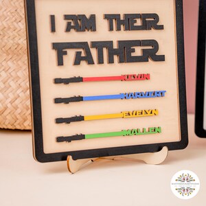 Custom Wooden I Am Their Father Sign, Personalized Wall Art for Dad ...