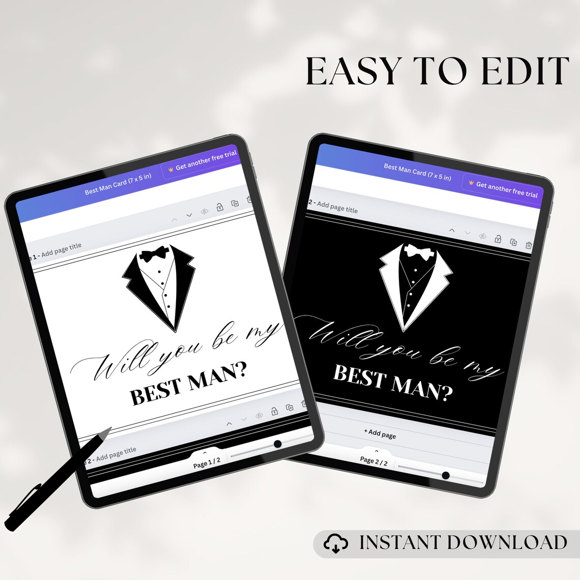 Best Man Proposal Card Template, Canva Template, Groomsmen Proposal ...