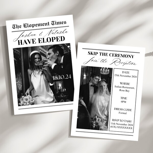 Newspaper Wedding Invitation - Etsy