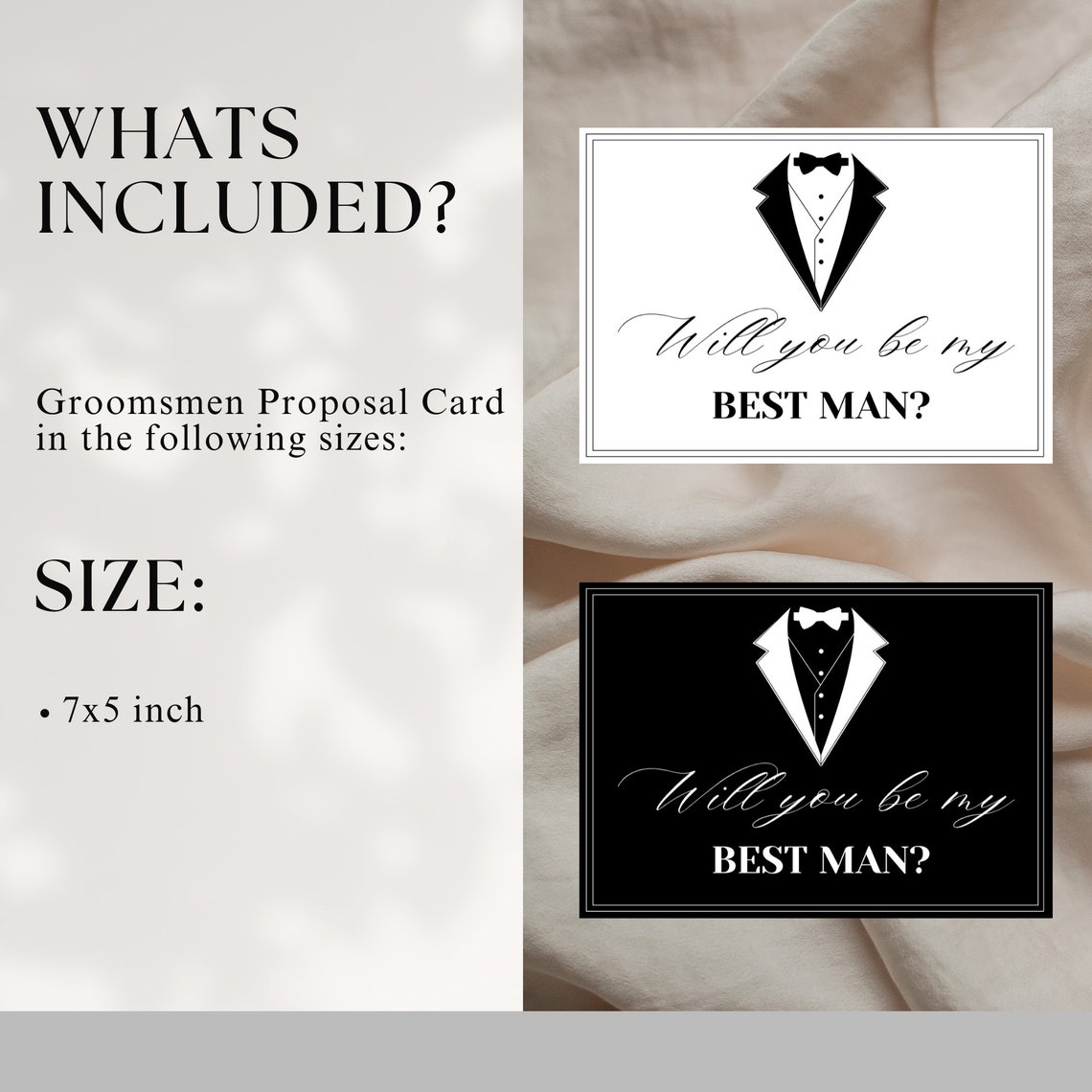 Best Man Proposal Card Template, Canva Template, Groomsmen Proposal ...