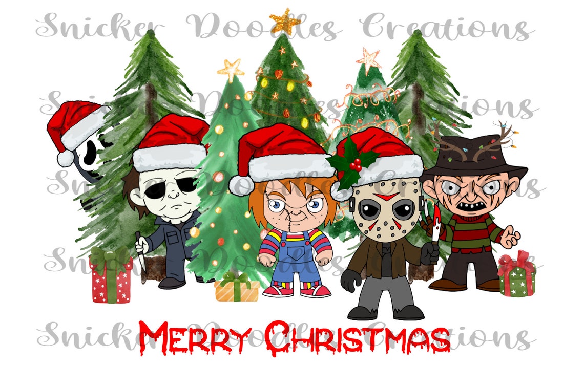 Horror Christmas Characters PNG: Waterslide Tumbler Graphic (digital ...