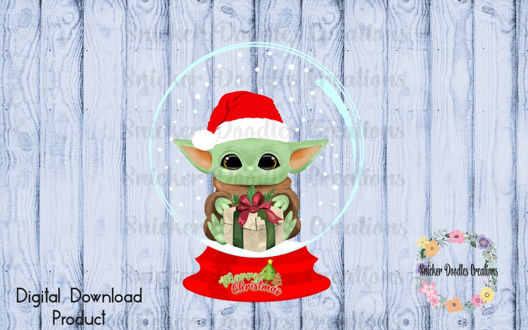 Alien Baby Yoda/ Snow Globe/christmas/character/clipart/digital ...