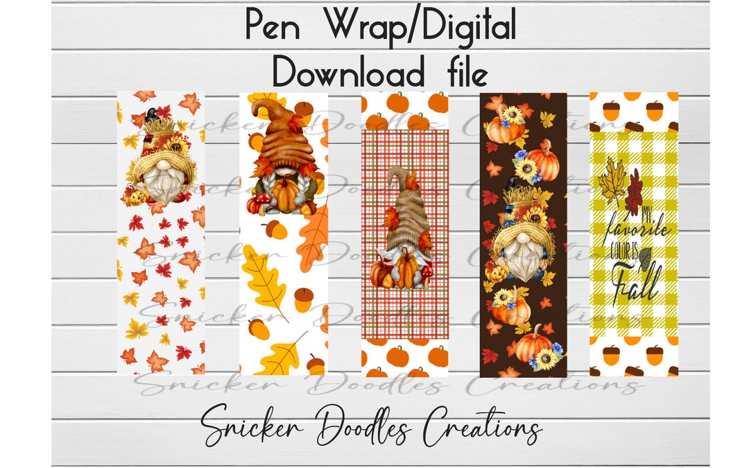 Fall Gnome, Epoxy Pen Wrap, Digital Download Files, PNG, Waterslide ...
