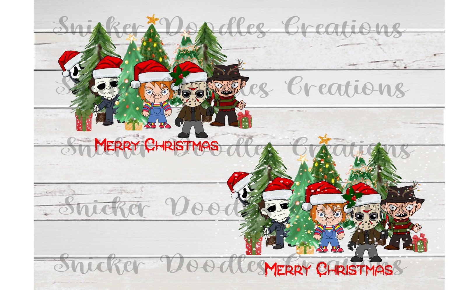 Horror Christmas Characters PNG: Waterslide Tumbler Graphic (digital ...