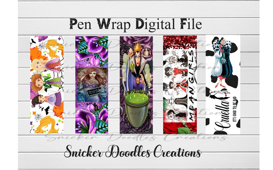 Villian and Character, Epoxy Pen Wrap, Digital Download File, PNG ...