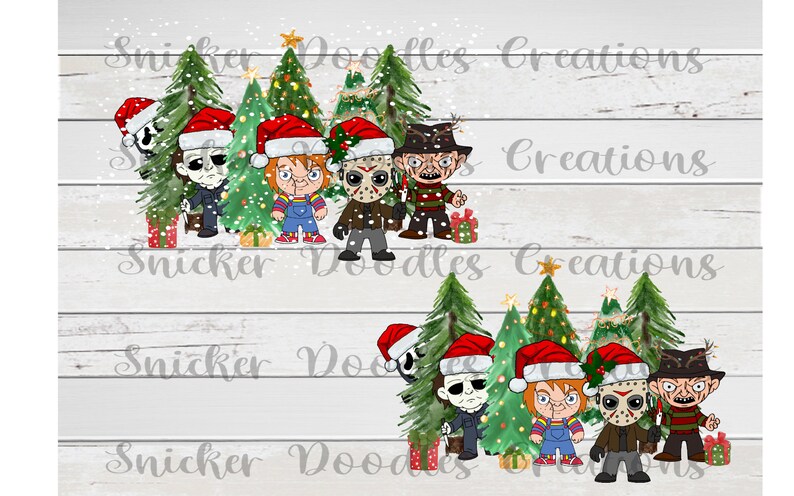Horror Christmas Characters PNG: Waterslide Tumbler Graphic (digital ...