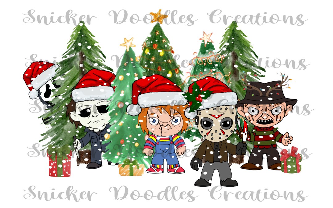 Horror Christmas Characters PNG: Waterslide Tumbler Graphic (digital ...