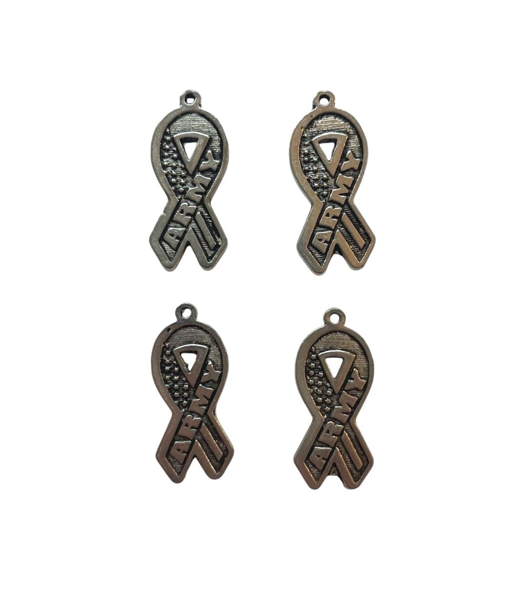 Military Army Awareness Ribbon Silver Metal Craft Charms - Etsy