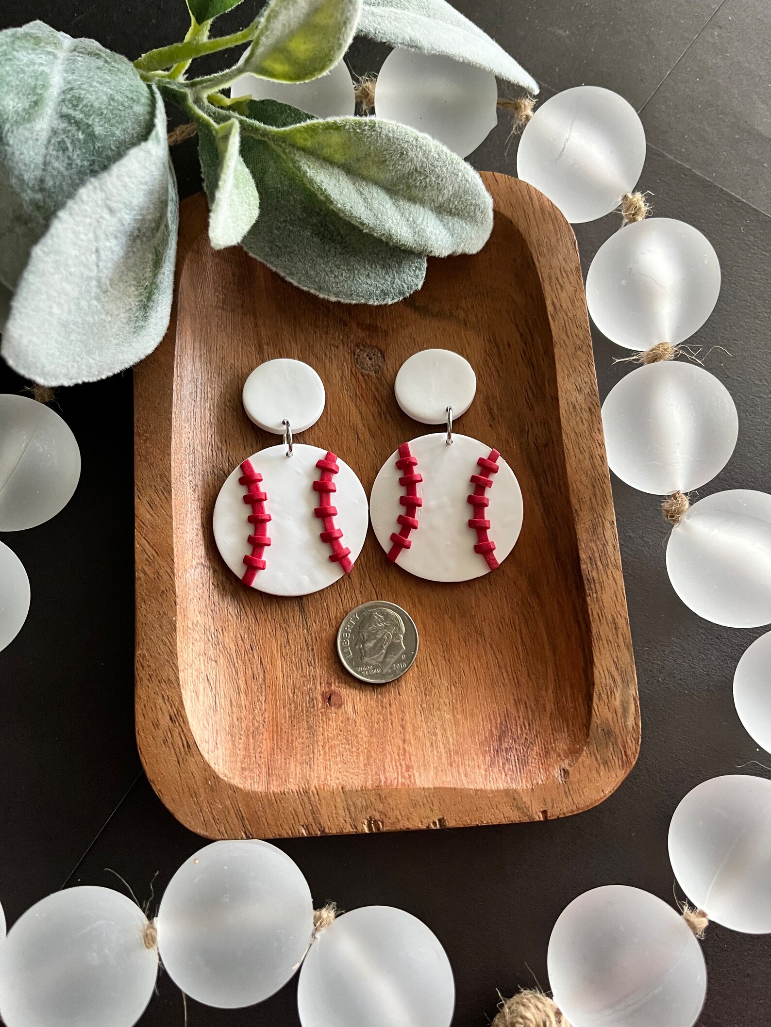 Clay Earrings Baseball Earrings Lightweight Polymer Statement Earrings - Etsy