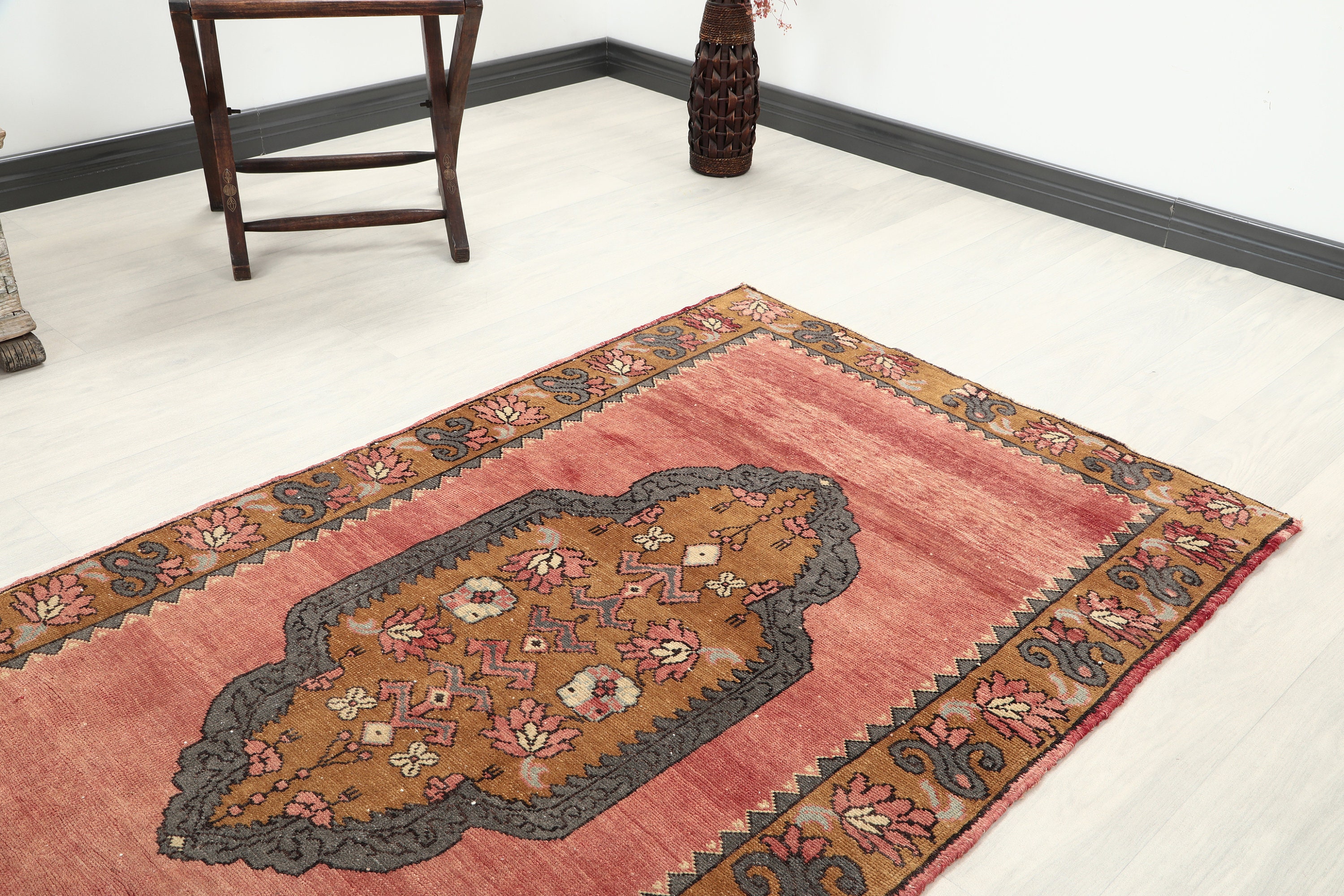 3x6 Ft Pink Turkish Runner, Pink Handmade Rug, 3x6 Vintage Runner ...