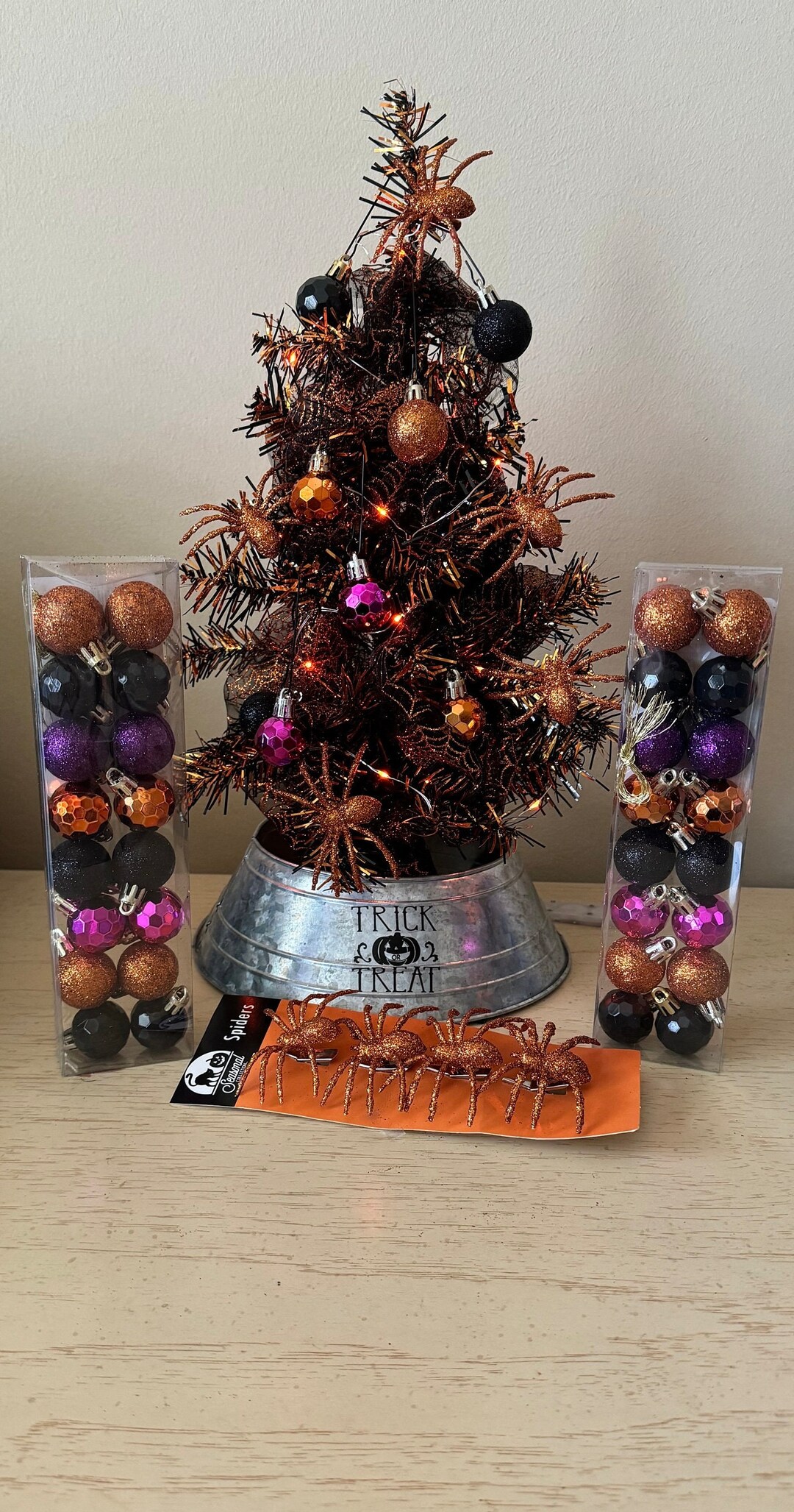 Halloween Decorated Tree With Lights - Etsy